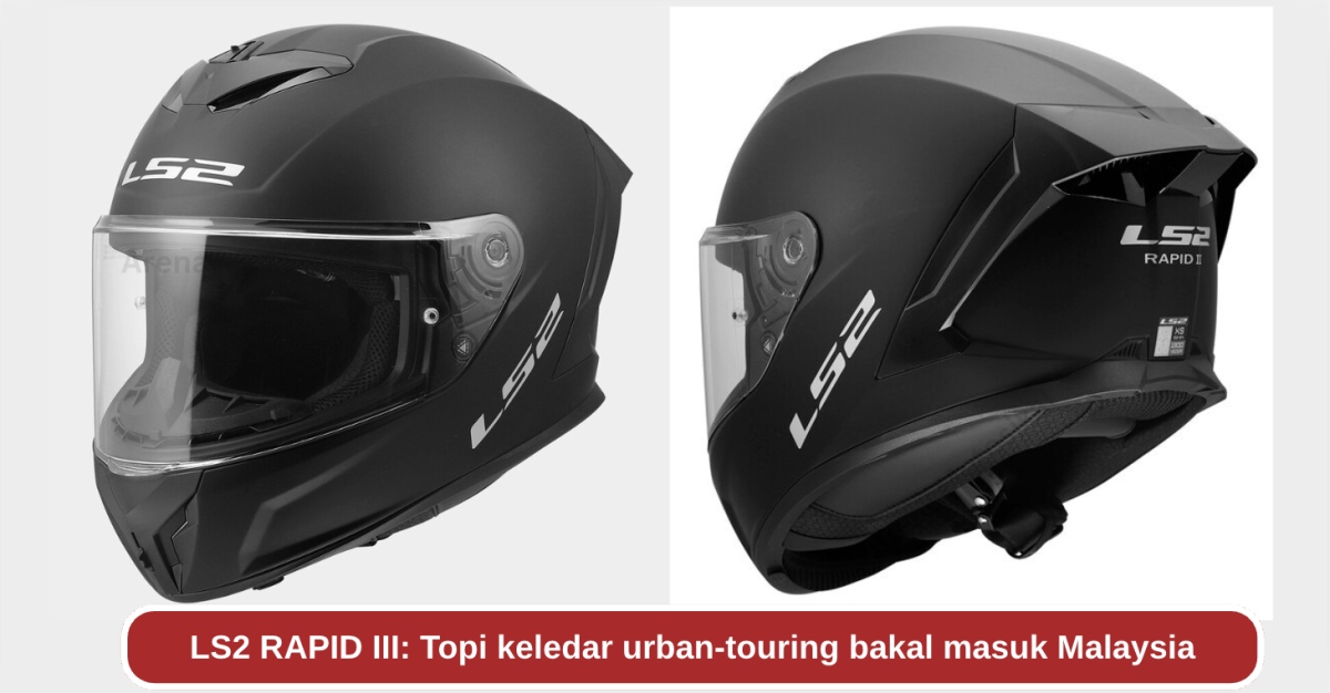 LS2 RAPID III (FF820): Helmet full-face untuk penunggang urban-touring ...