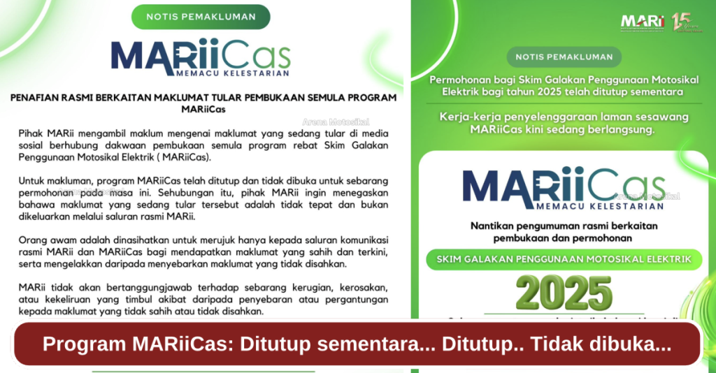 MARii: “Program MARiiCas ditutup…. Tidak dibuka untuk sebarang ...